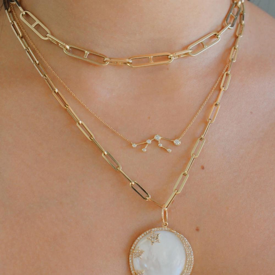 Diamond Zodiac Necklace - Monisha Melwani Jewelry - Aries / White Gold ...