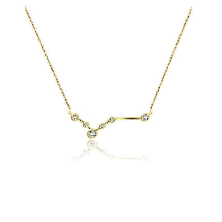 Diamond Zodiac Necklace - Monisha Melwani Jewelry - Aries / White Gold ...