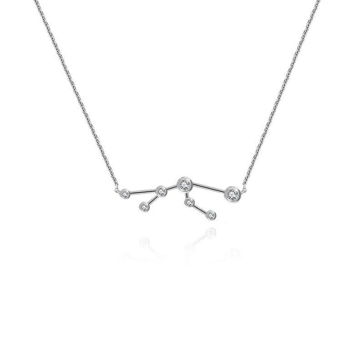 Diamond Zodiac Necklace - Monisha Melwani Jewelry - Aries / White Gold ...